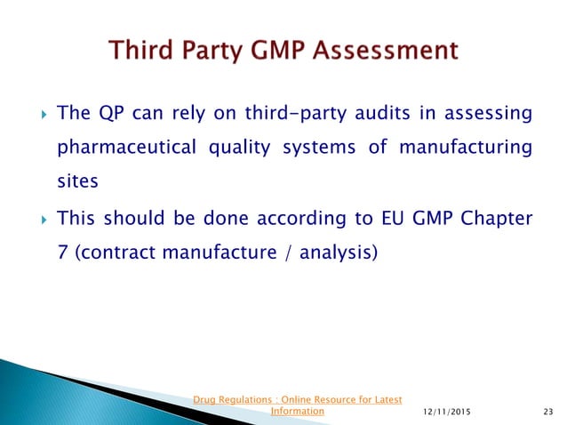 Presentation on EU GMP Annex 16 - Certification by QP | PPTX ...