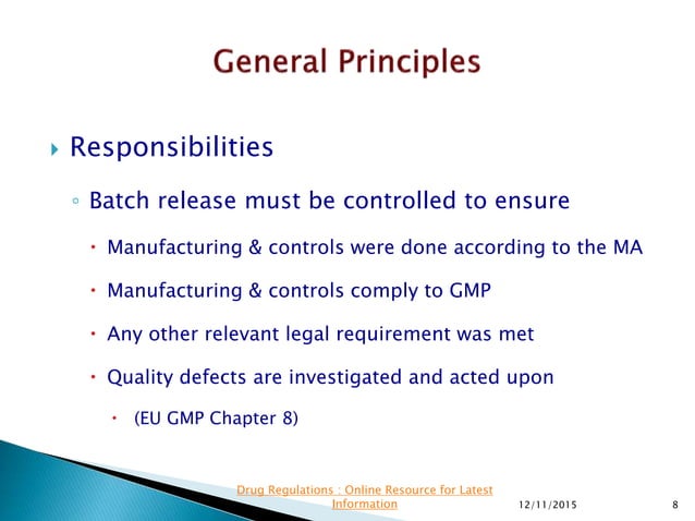 Presentation on EU GMP Annex 16 - Certification by QP | PPTX ...