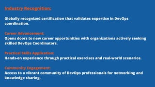 Certification for DevOps Coordinators Facilitating Seamless Team ...