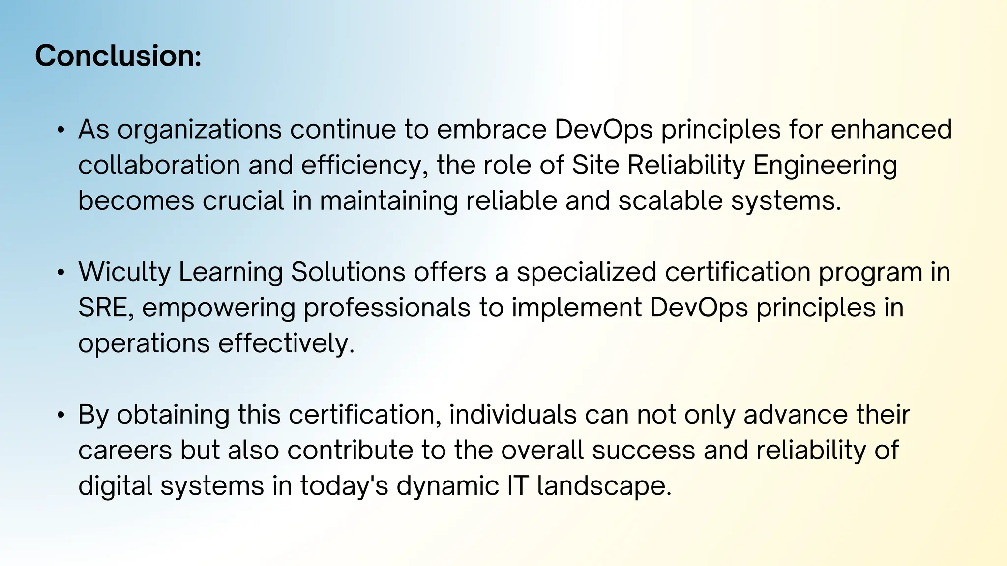 Certification in Site Reliability Engineering (SRE) Applying DevOps Principles to Operations.pptx