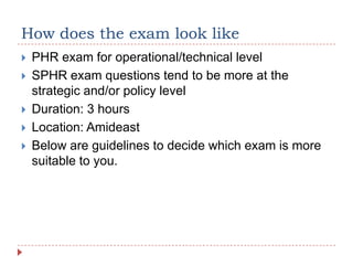 Certification introduction for PHR/SPHR | PPT