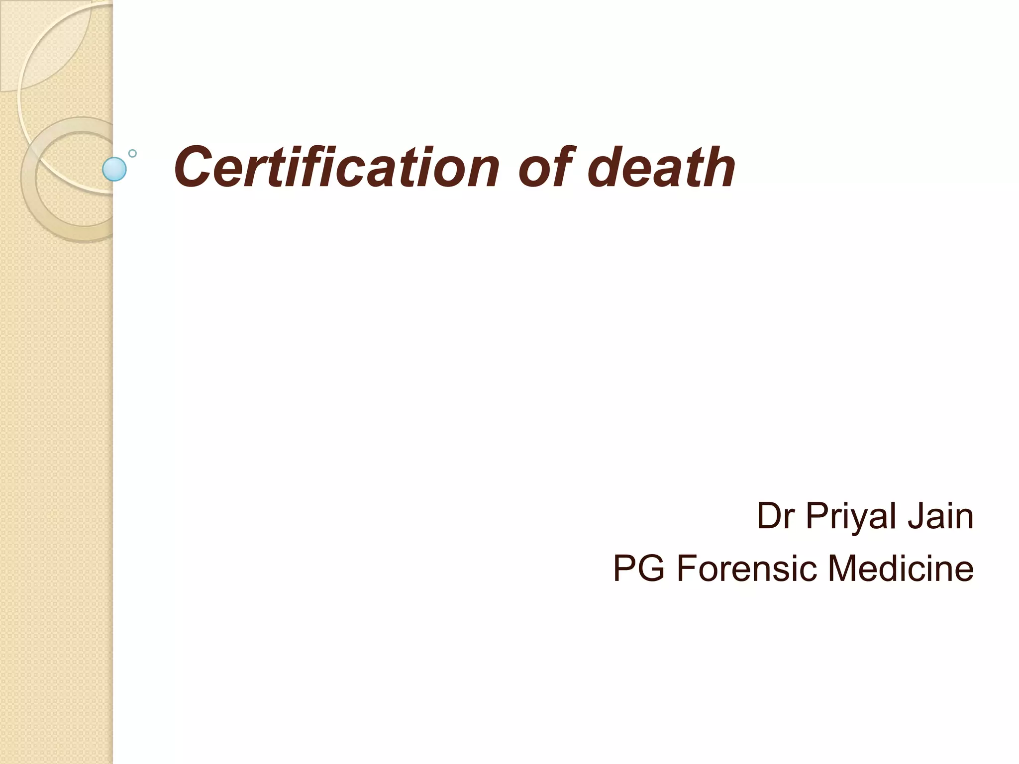 Certification of death | PPTX
