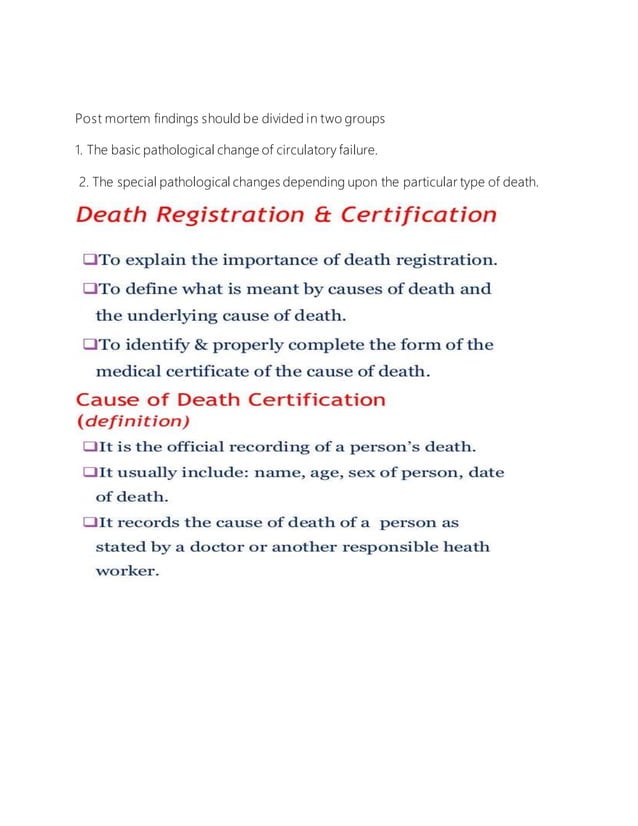 Certification of death | DOCX