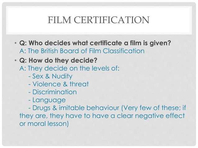 Certification of films | PPTX