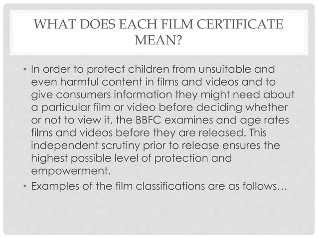 Certification of films | PPTX