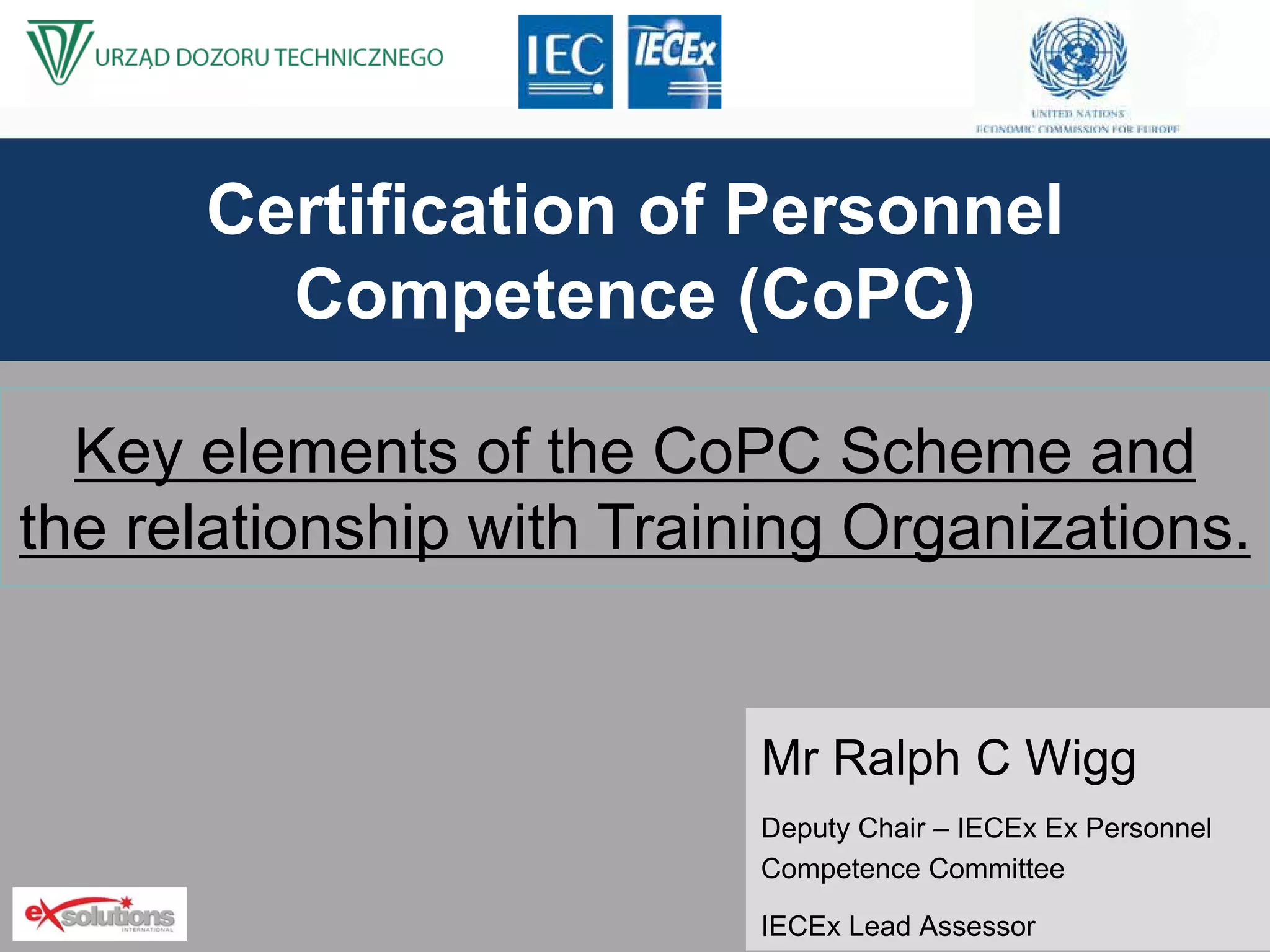 Certification of Personnel Competence (CoPC). IECEx | PDF