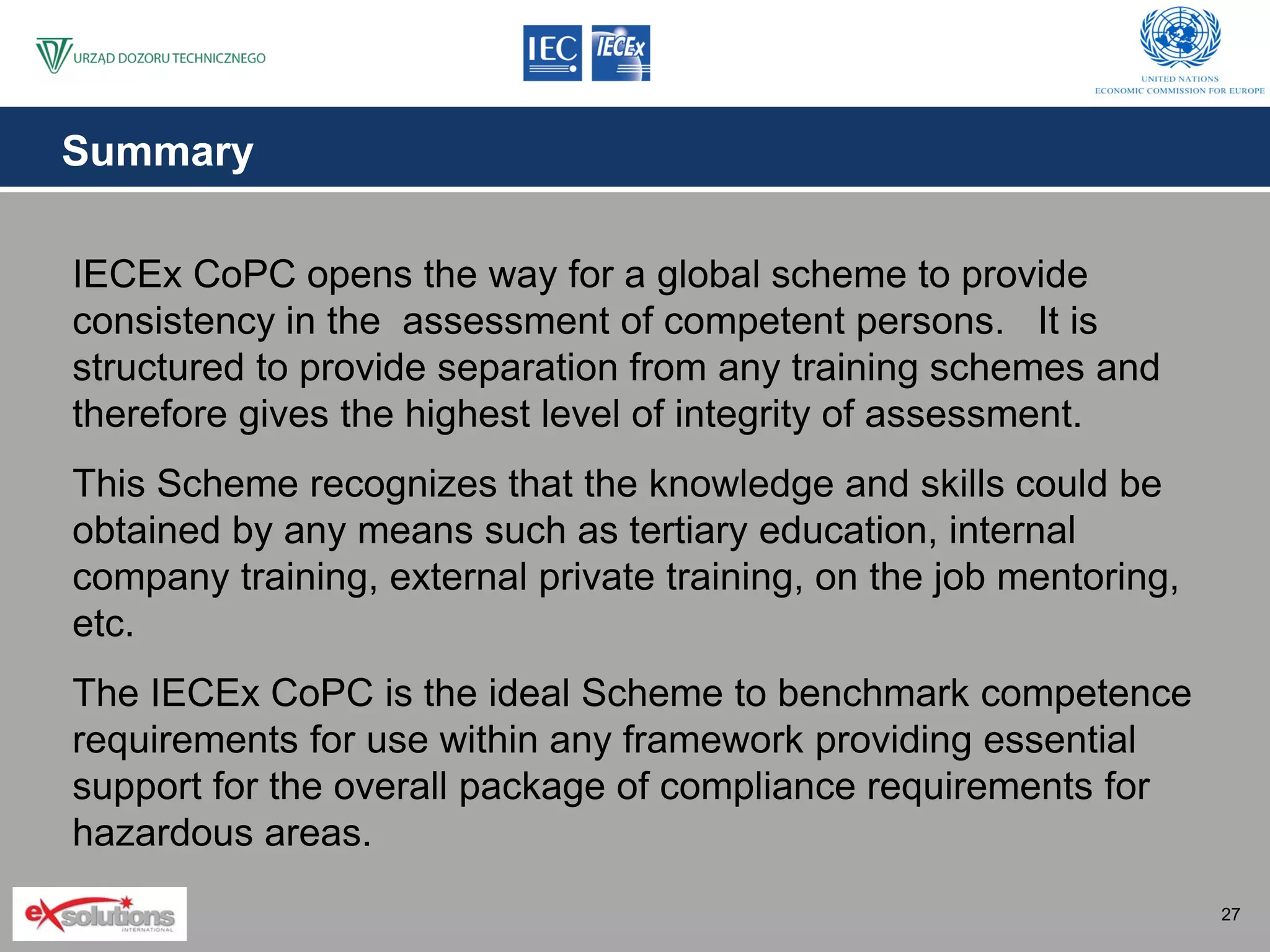 Certification of Personnel Competence (CoPC). IECEx | PDF