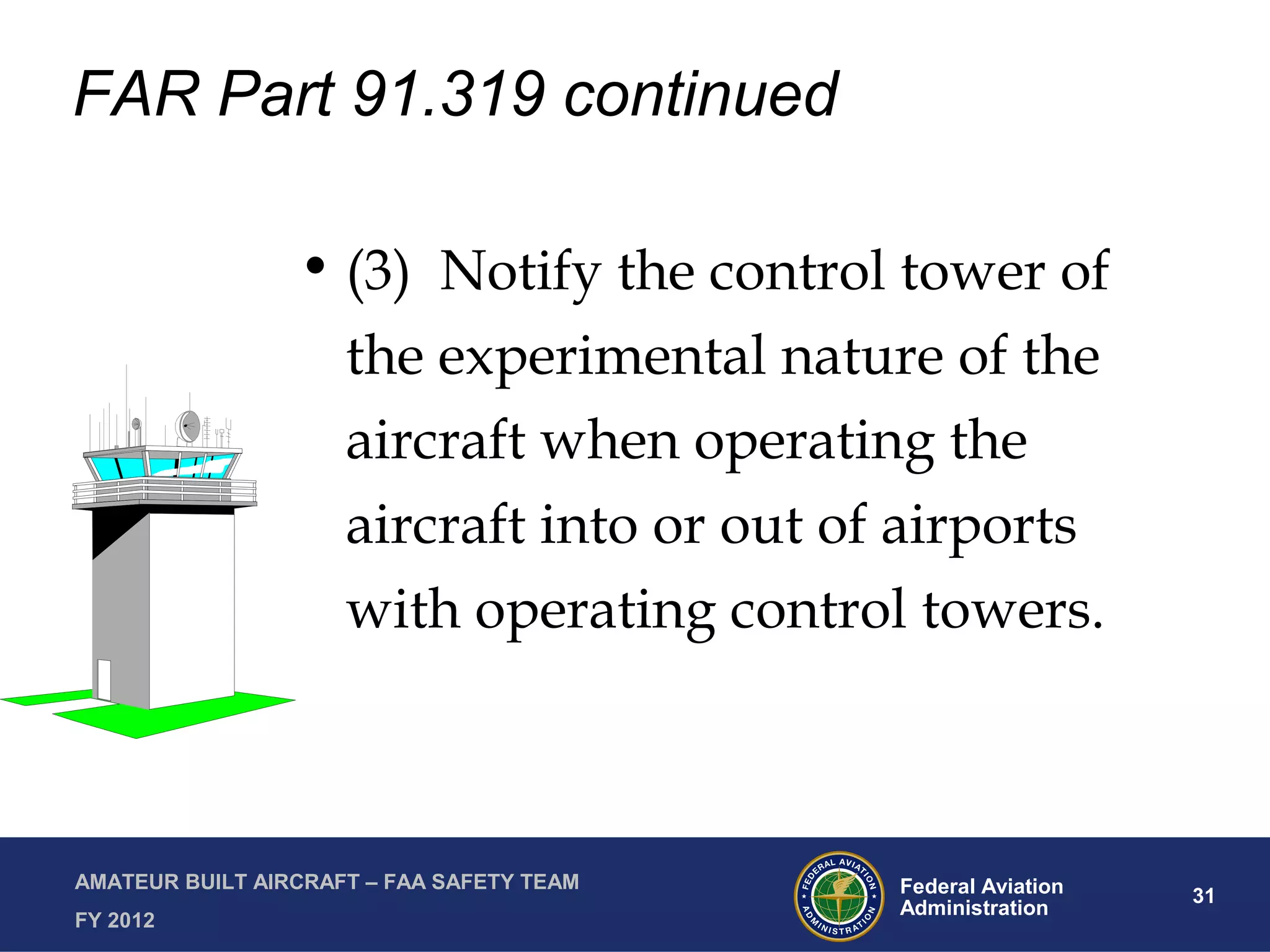 Certification Operation of Experimental Amateur Built | PPT
