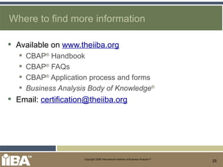 CBAP Presentation | PPT