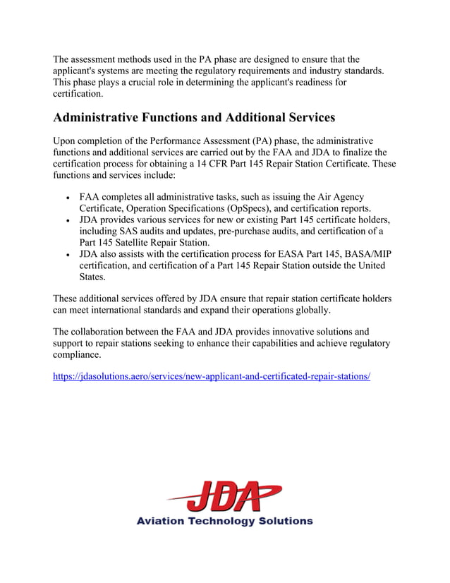 Certification Process for Obtaining a 14 CFR Part 145 Repair Station ...
