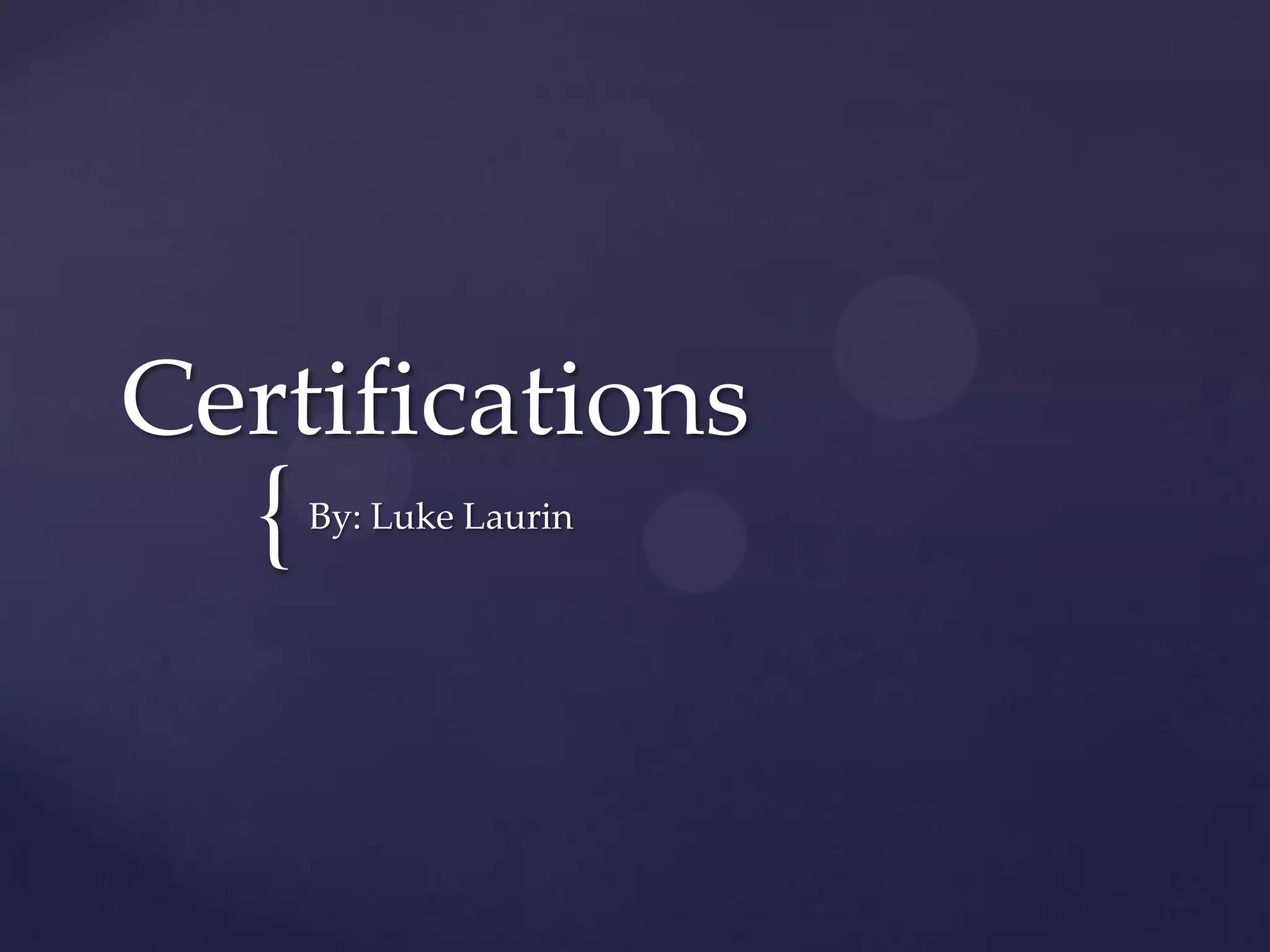 Certifications | PPT