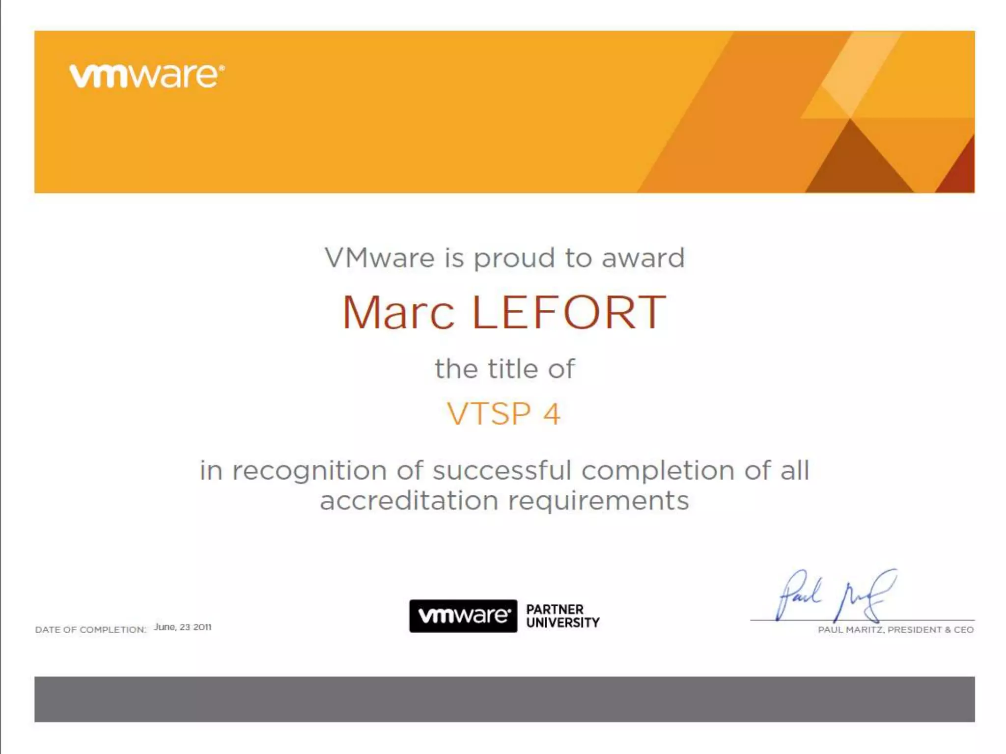 Certifications 2011 | PPSX