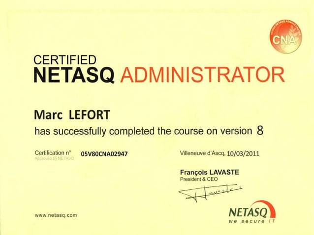 Certifications 2011 | PPSX