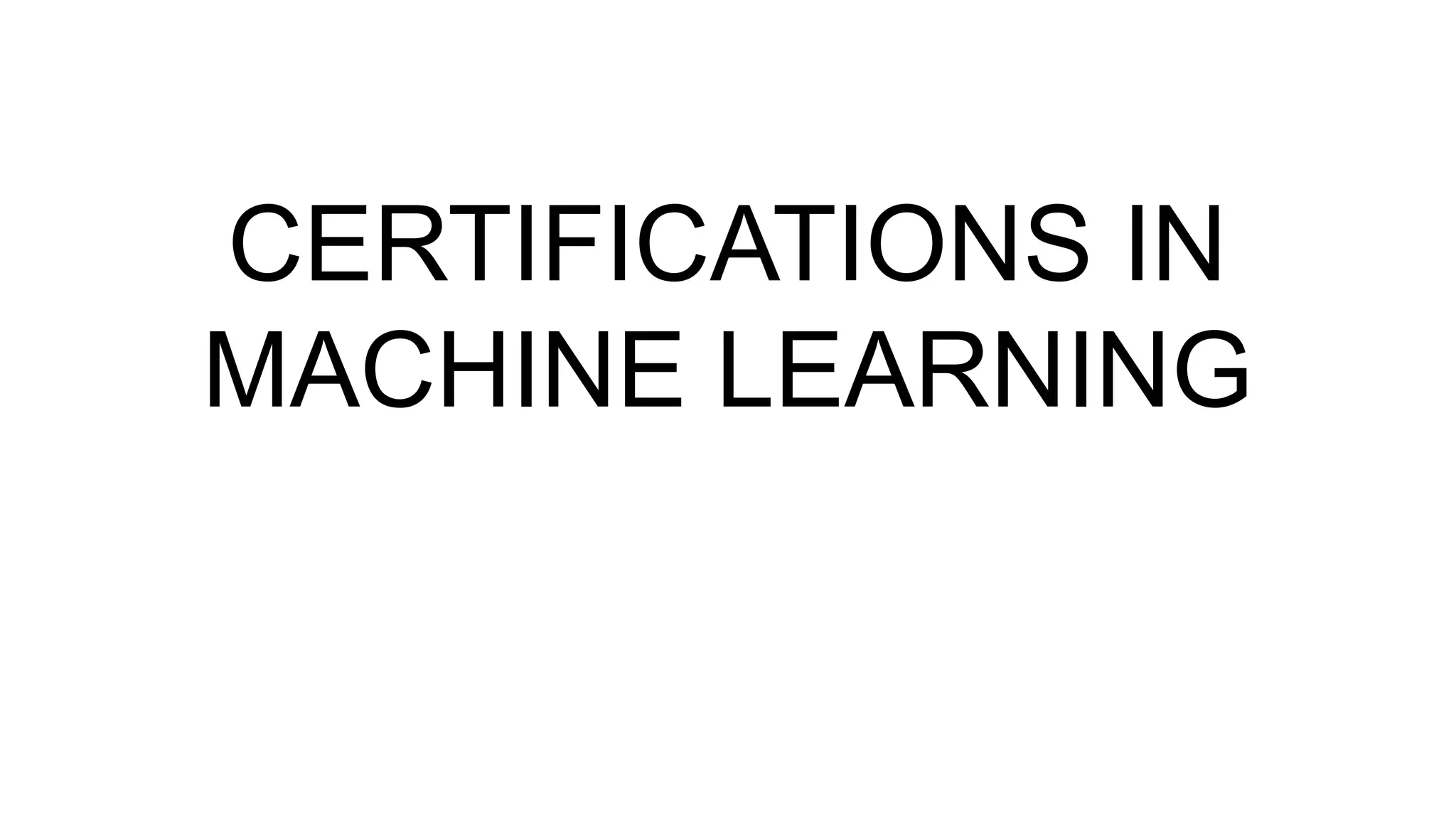 Certifications In Machine Learning And Ai Pdf