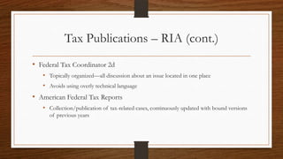 Certification workshop tax research | PPT