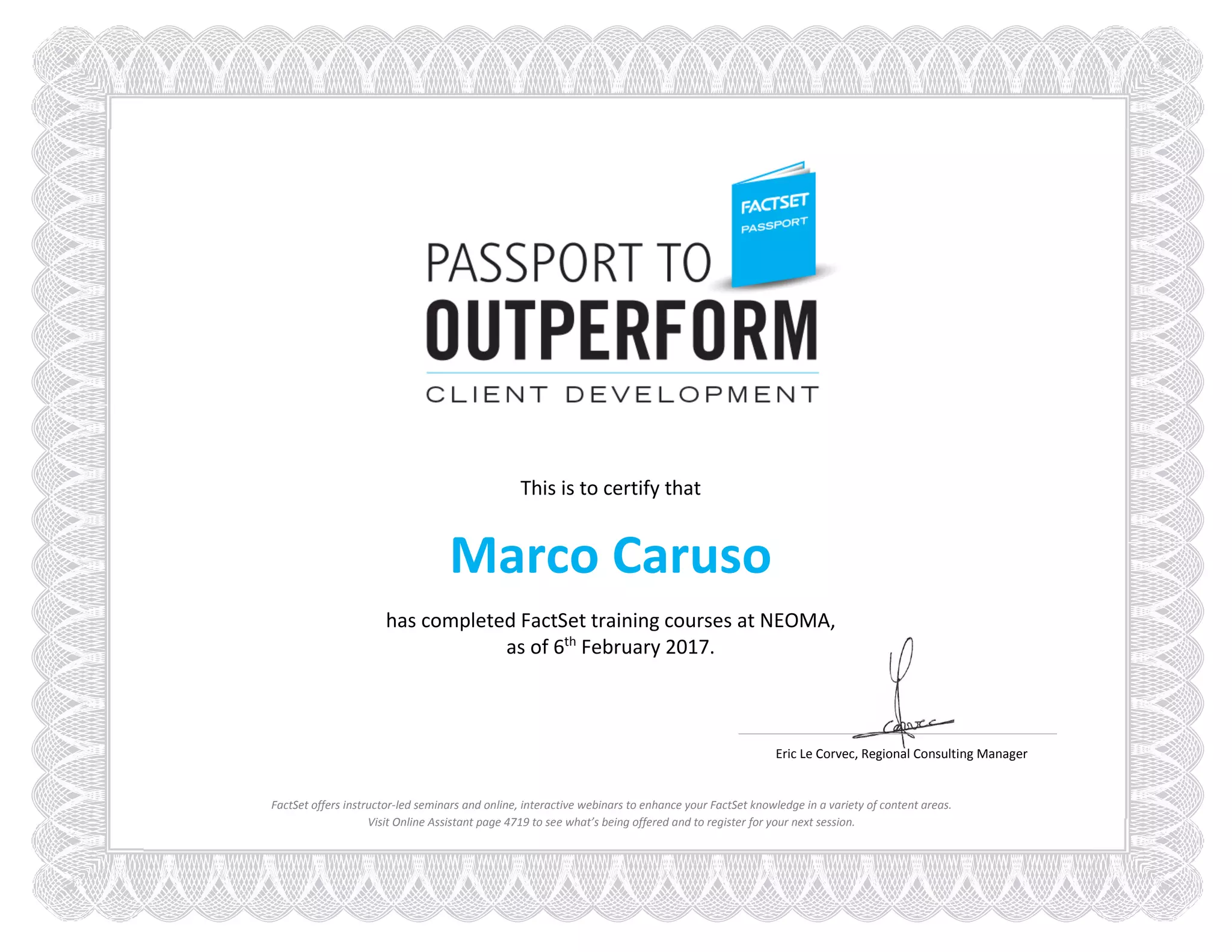 Certificato fact set | PDF