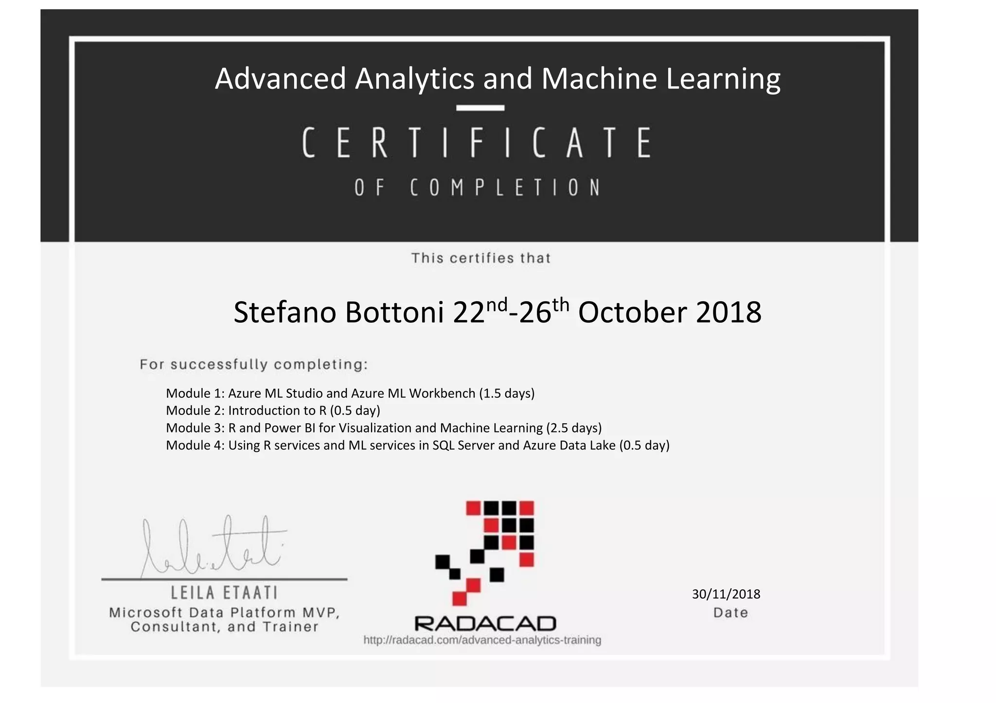 RADACAD - Certificate | PPT