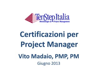 Certificazione della Professione Project Manager | PDF