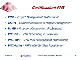 Certificazione della Professione Project Manager | PDF