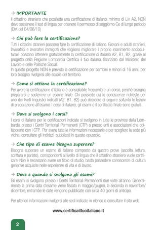 Certifica il tuo Italiano | PDF