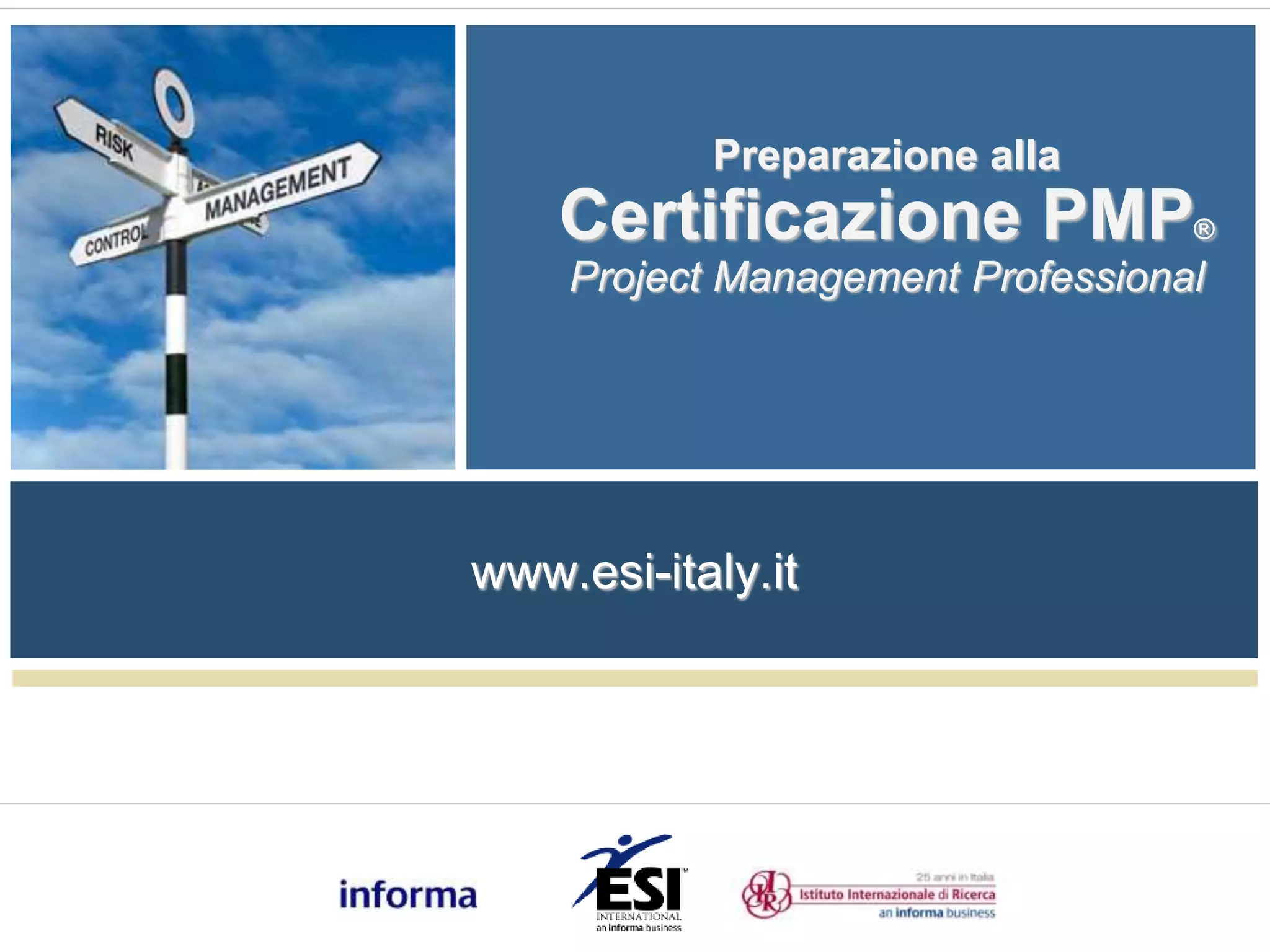 Certificazione PMP del PMI | PPTX
