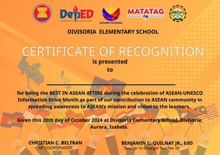 ITO CERTIFICATE ASEAN 2024 CONGRATULATIONS | PPTX