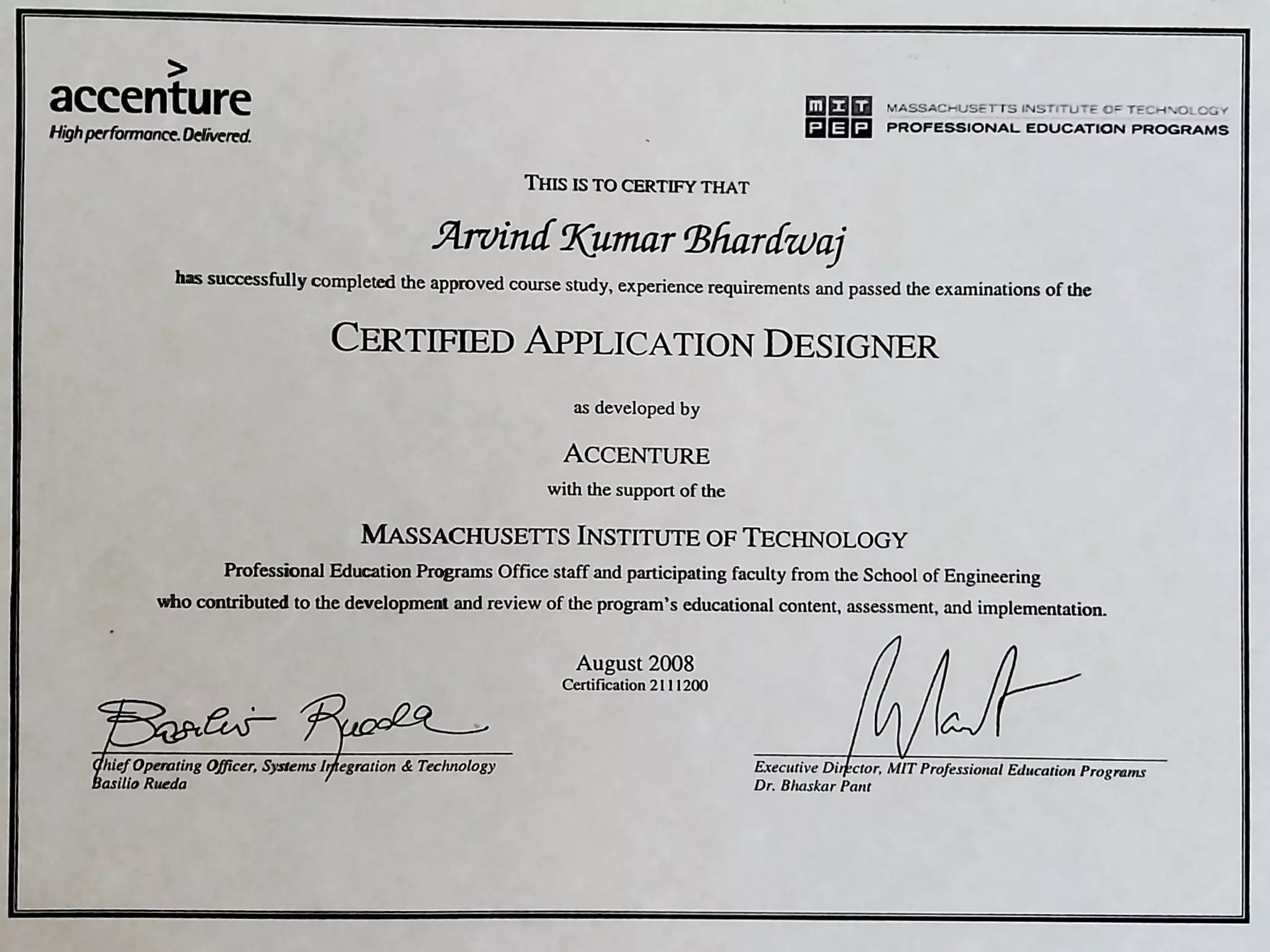 Certified Application Designer from MIT USA | PPT
