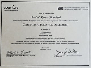 Certified Application Developer from MIT USA | PPT