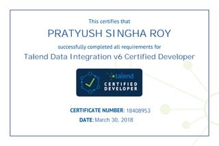 Talend Certified developer | PPT