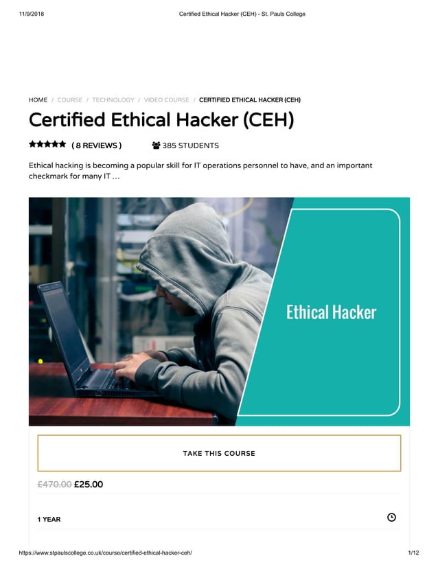 Certified Ethical Hacker (CEH) - St. Pauls College | PDF | Information ...