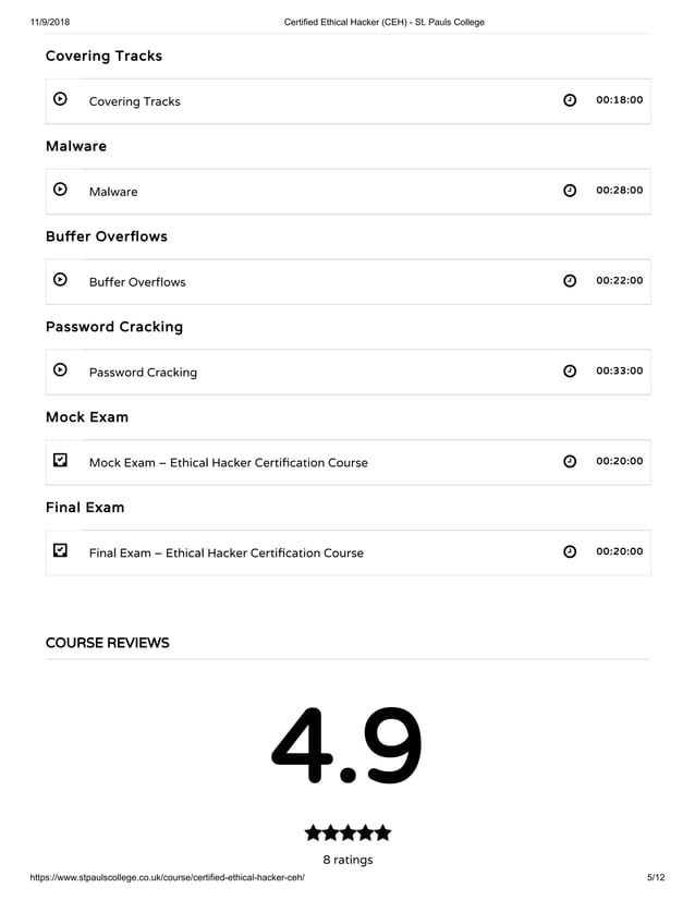 Certified Ethical Hacker (CEH) - St. Pauls College | PDF