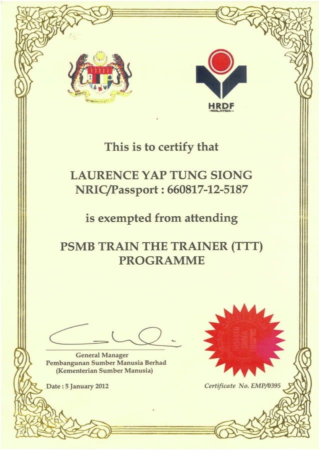 Certified hrdc trainer | PDF