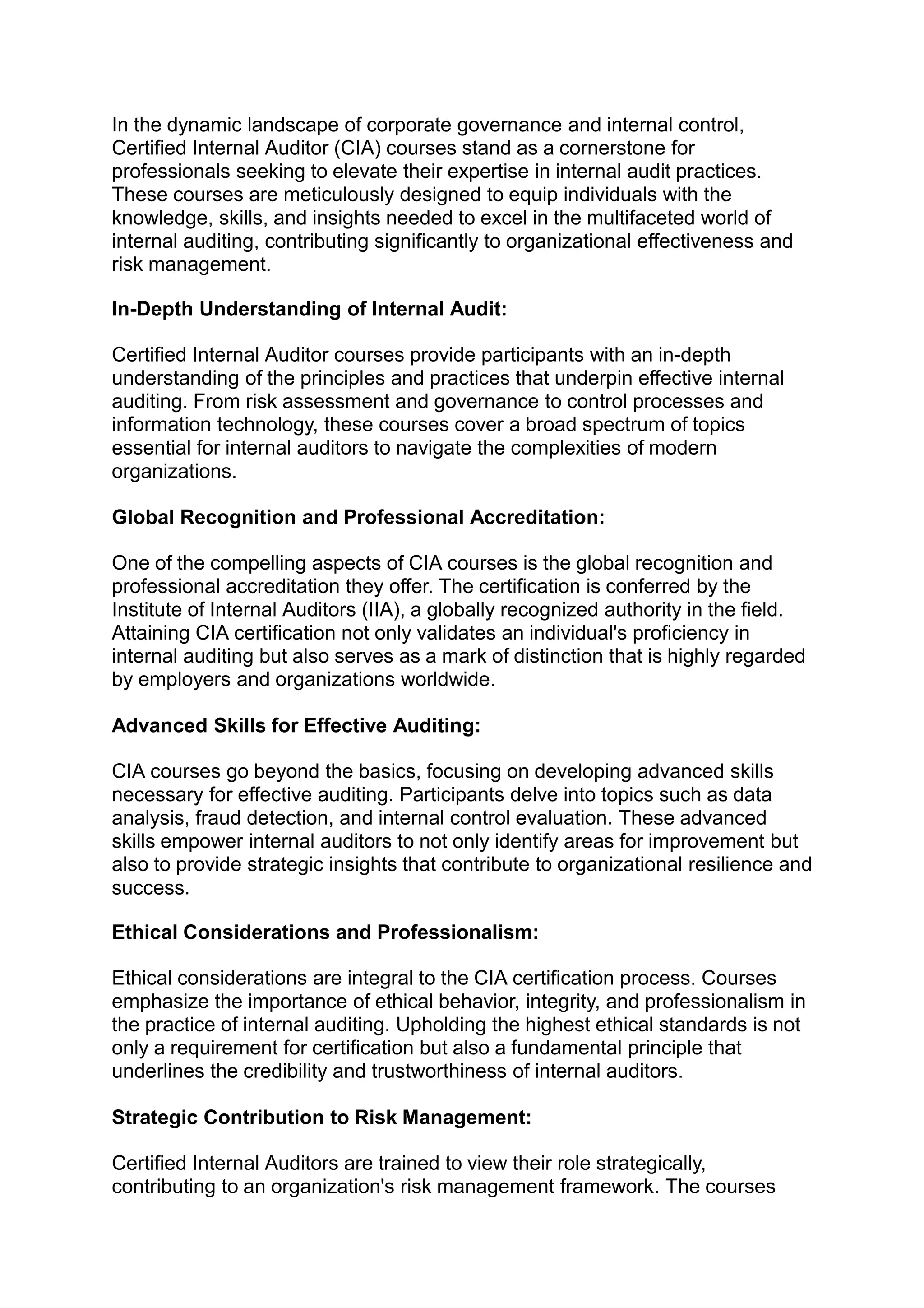 certified internal auditor course.ppt | Professional School ...