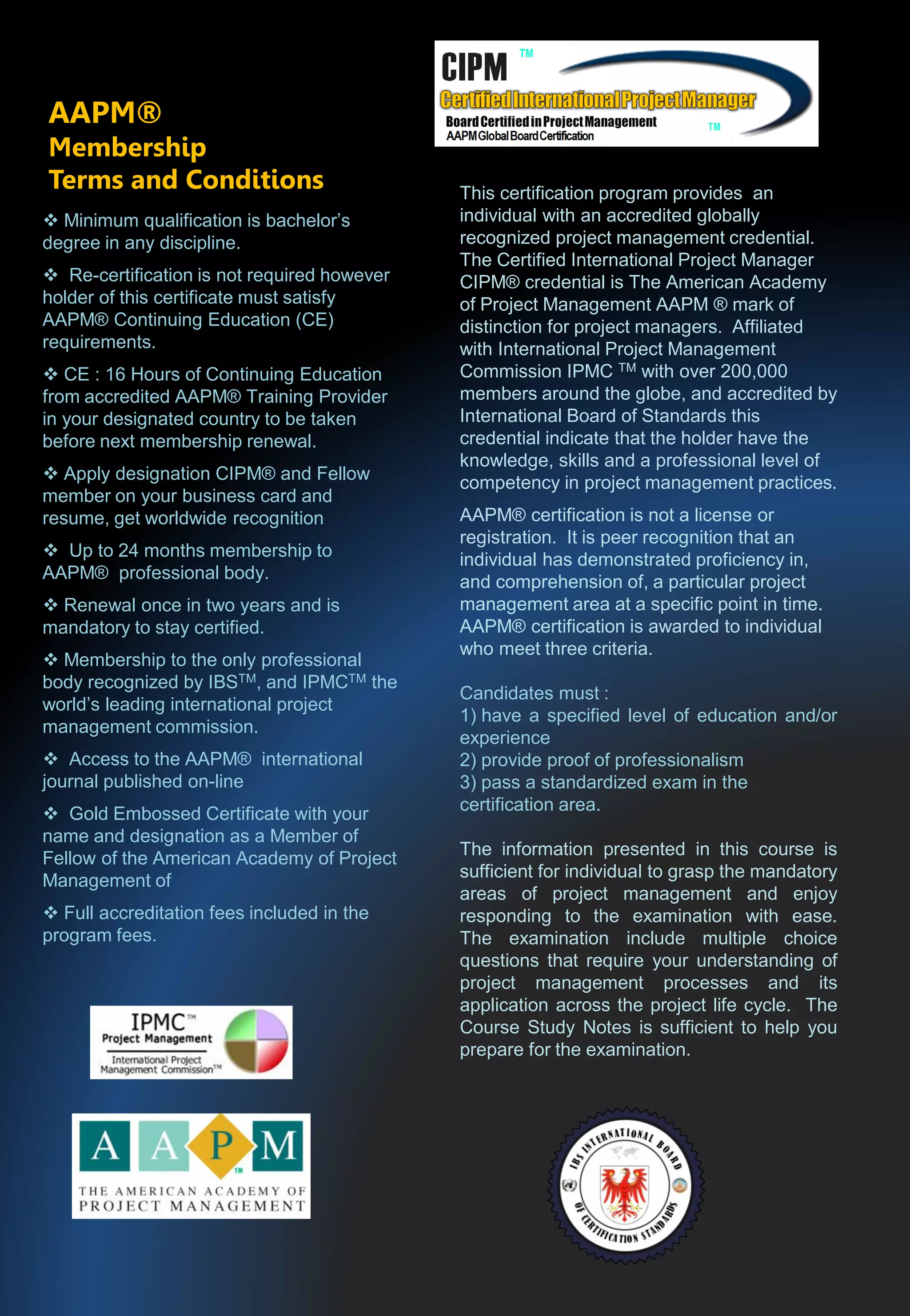 Certified International Project Manager CIPM | PDF