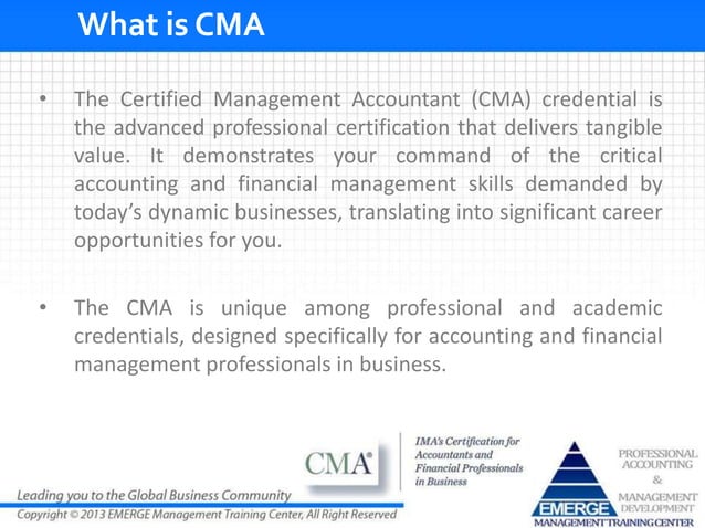 Certified Management Accountant - CMA | PPSX | Business Accounting & Finance | Business