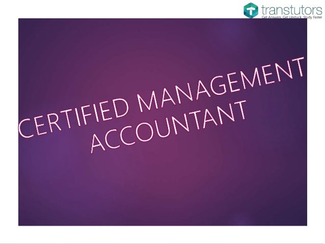 Certified Management Accountant | Accounting