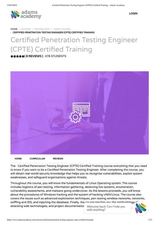 Certified penetration testing engineer (cpte) certified training ...