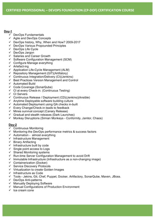 Certified professional - DevOps Foundation (CP-DOF) course information ...