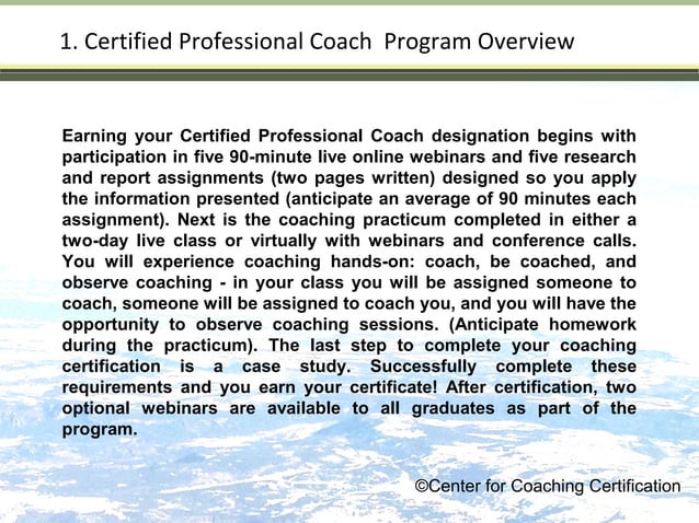 Certified professional coach training | PPT