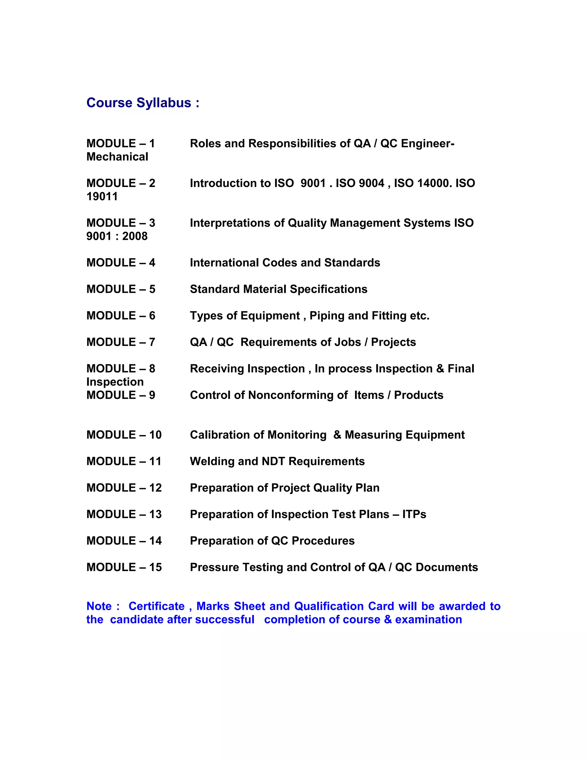 Certified qa qc Mechanical engineer | PDF