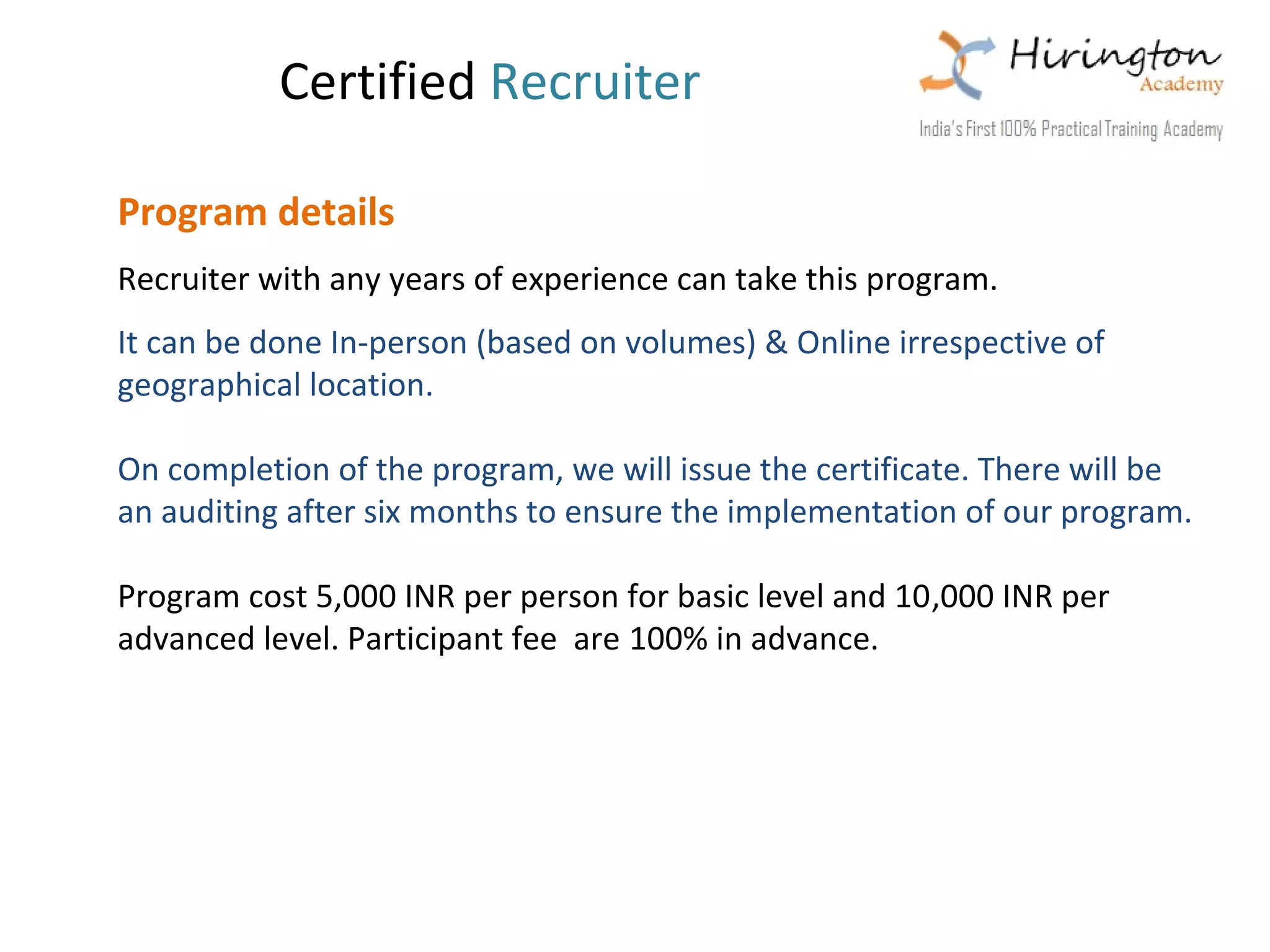 Certified recruiter program | PPS