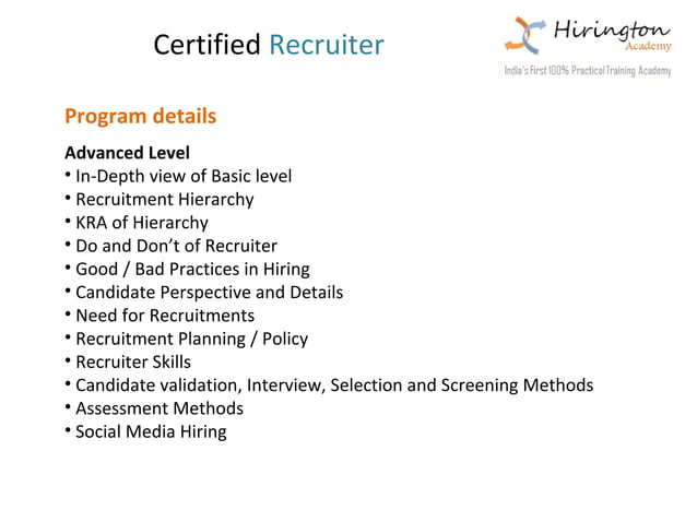 Certified recruiter program | PPT