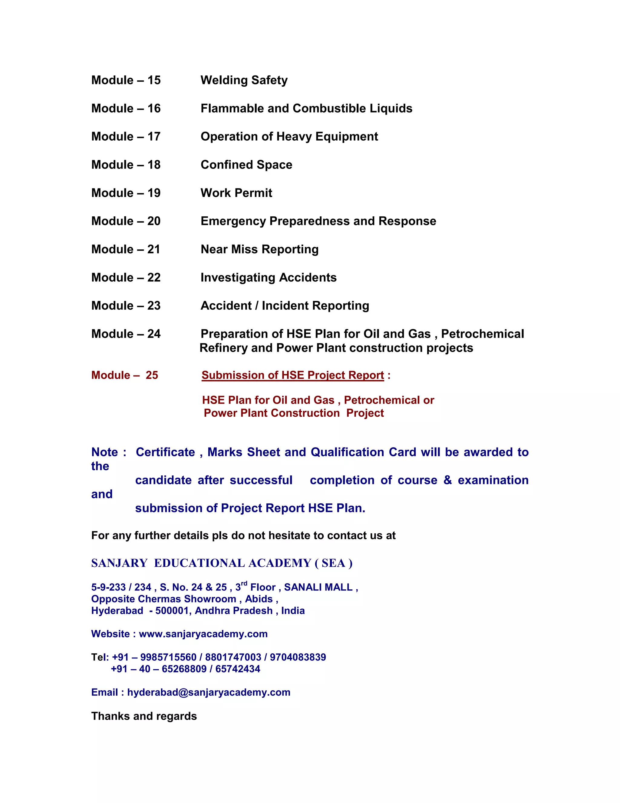 Certified safety engineer Course | PDF