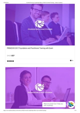 Certified security leadership officer (cslo) certified training - Adams ...