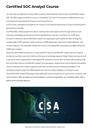 Certified SOC Analyst | PDF