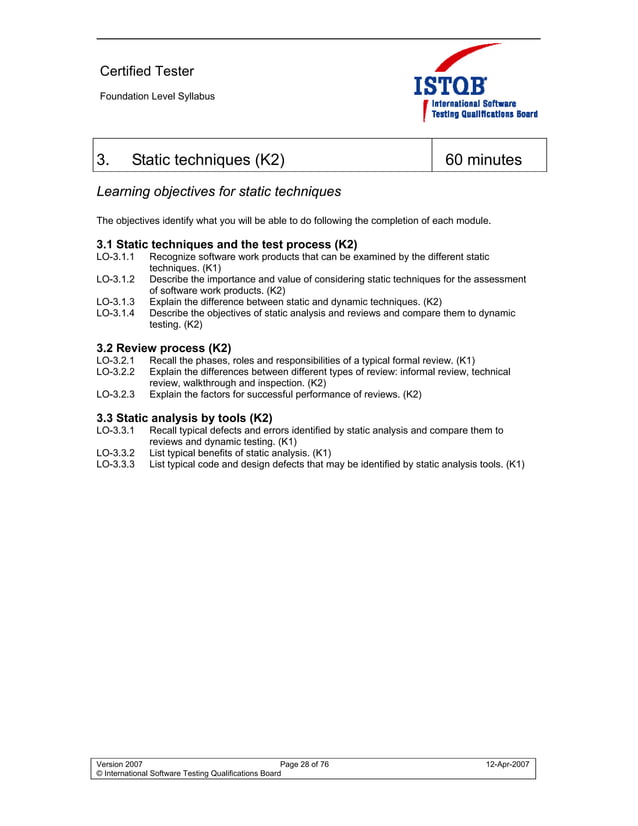 ISEB Certified Tester Foundation Level Tester | PDF