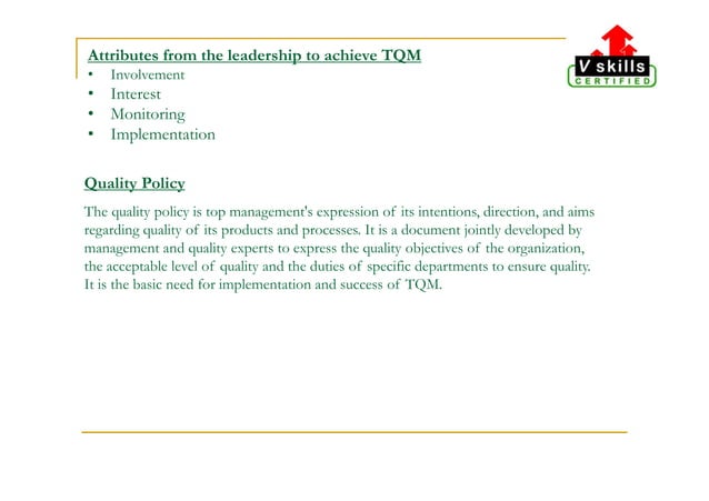 TQM Tutorials - Leadership and Commitment | PDF | Business Administration | Business