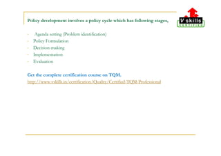 TQM Tutorials - Planning - Policy, Strategy and Goal Deployment | PDF