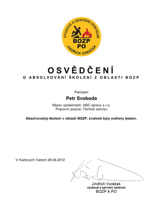 Certifikat bozp elearning video kurz ukázka ze služeb www.webinare.cz