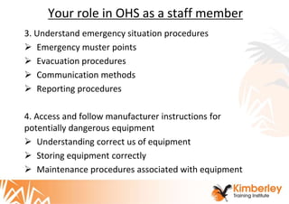 OSH in the Sport, Fitness and Recreation industry | PPTX